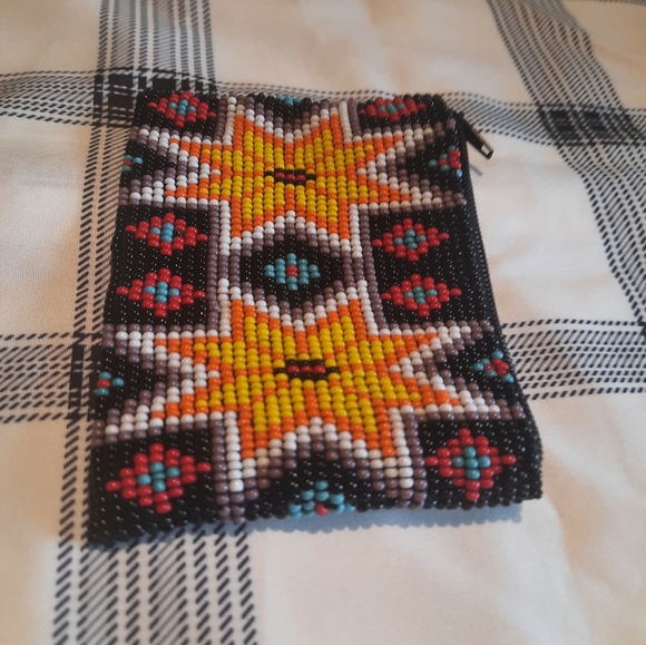 Bags | Seed Beaded Native American Design Coin Purse | Poshmark